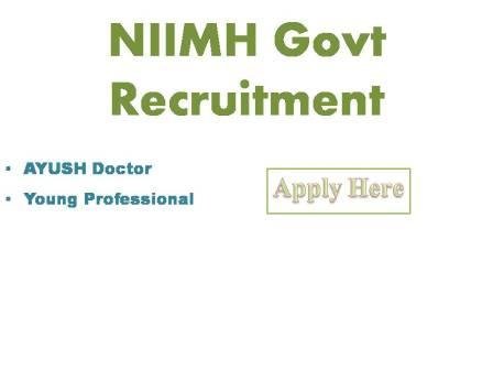 NIIMH Govt Recruitment 2022