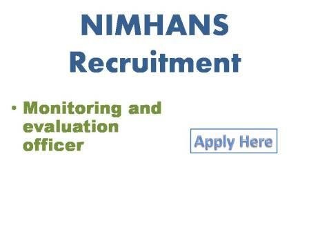 NIMHANS Recruitment 2021