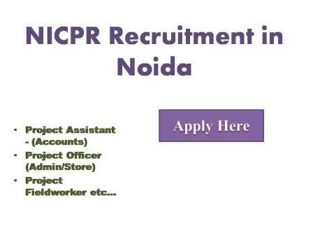 NICPR Recruitment in Noida 2022